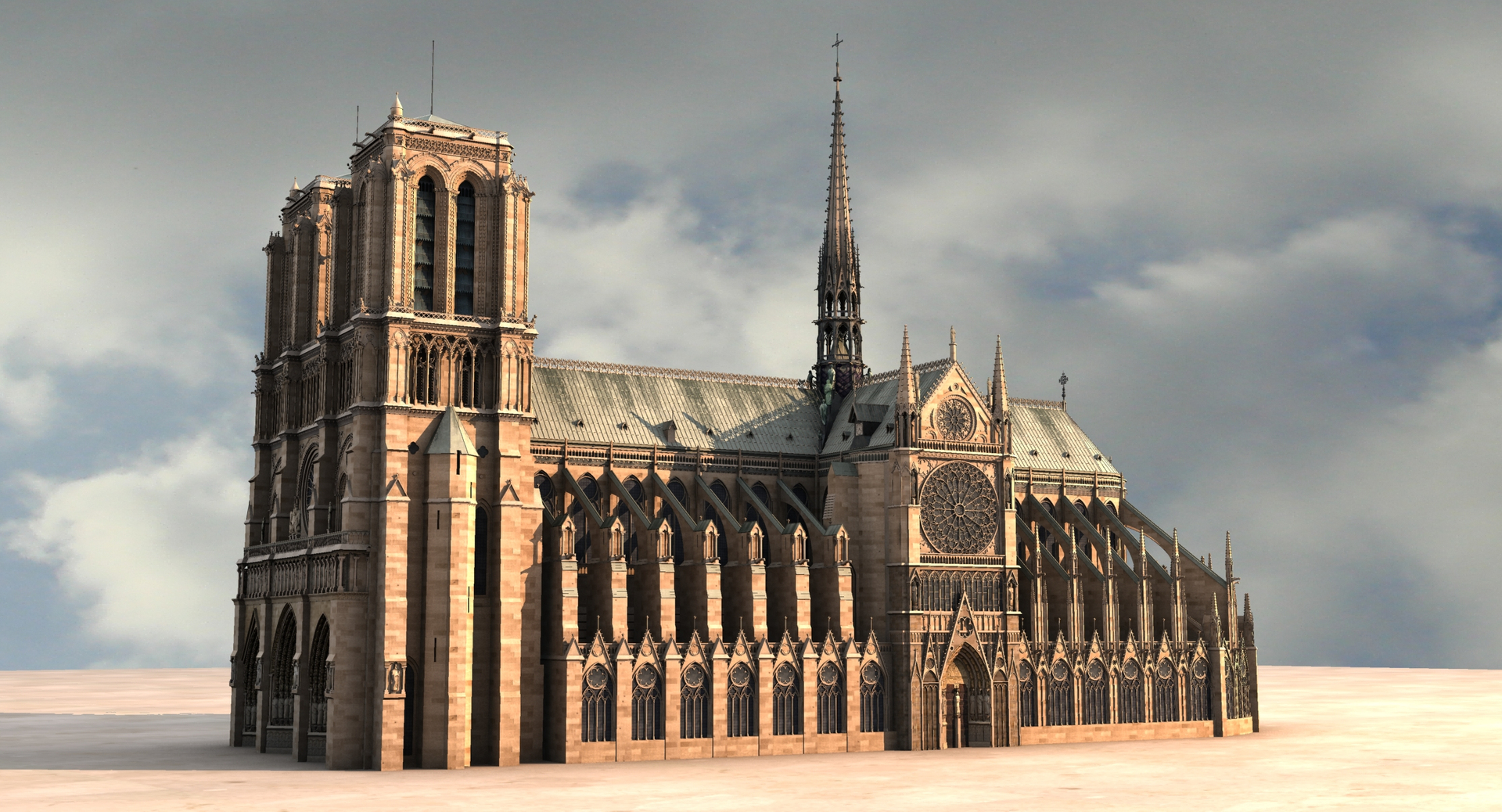 3d notre dame paris cathedral model