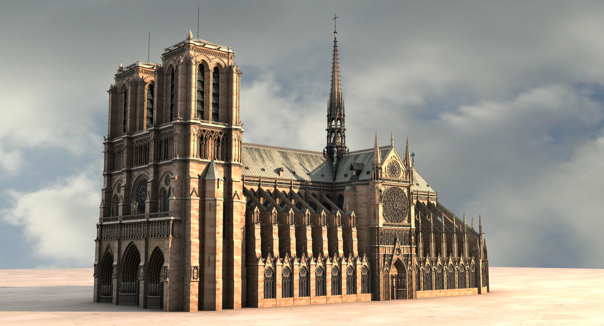 3d notre dame paris cathedral model