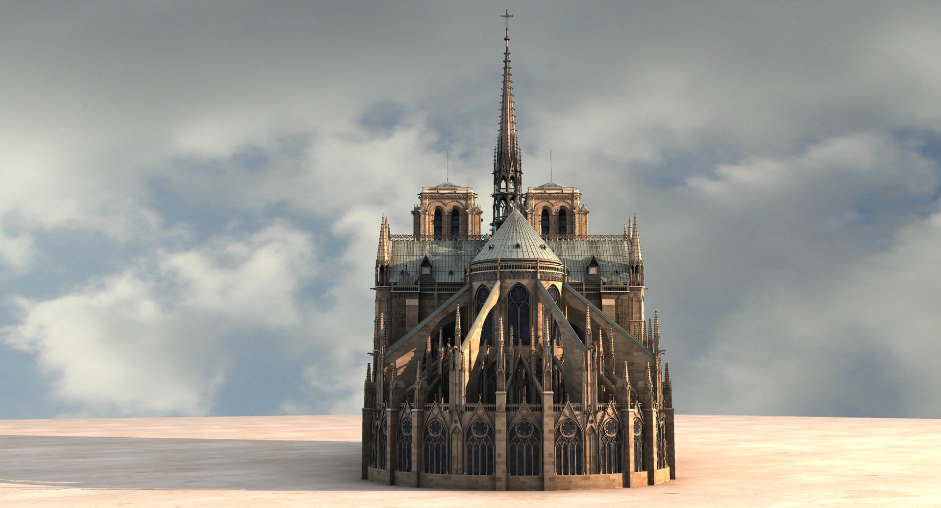 3d notre dame paris cathedral model