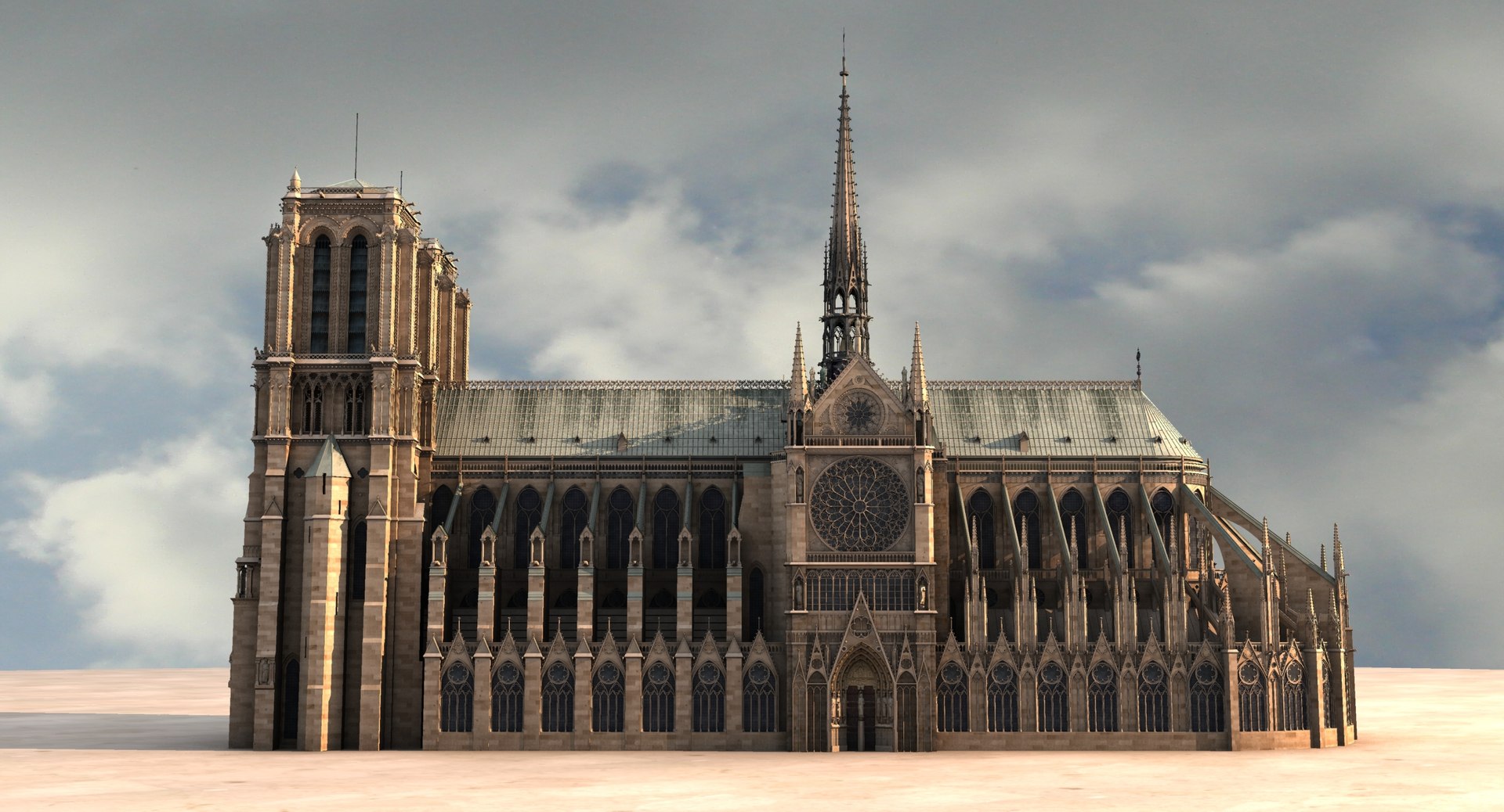 3d notre dame paris cathedral model