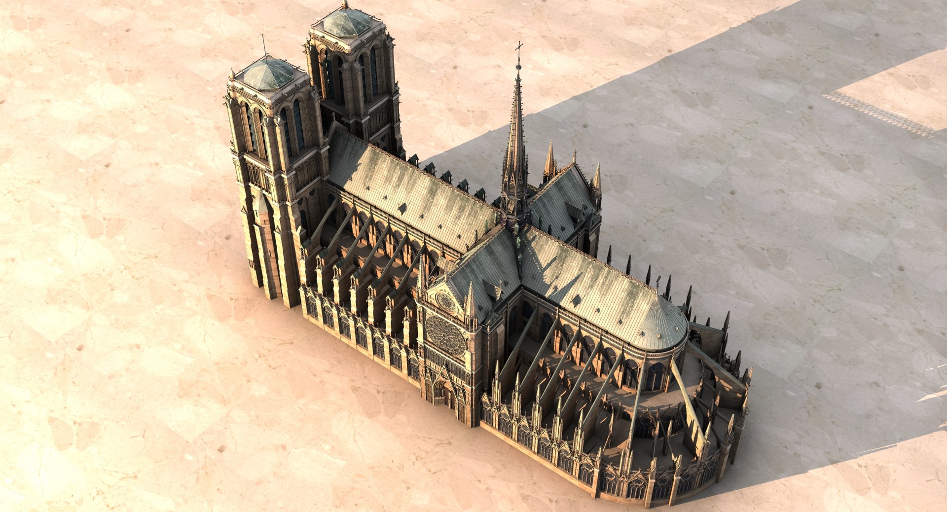 3d notre dame paris cathedral model