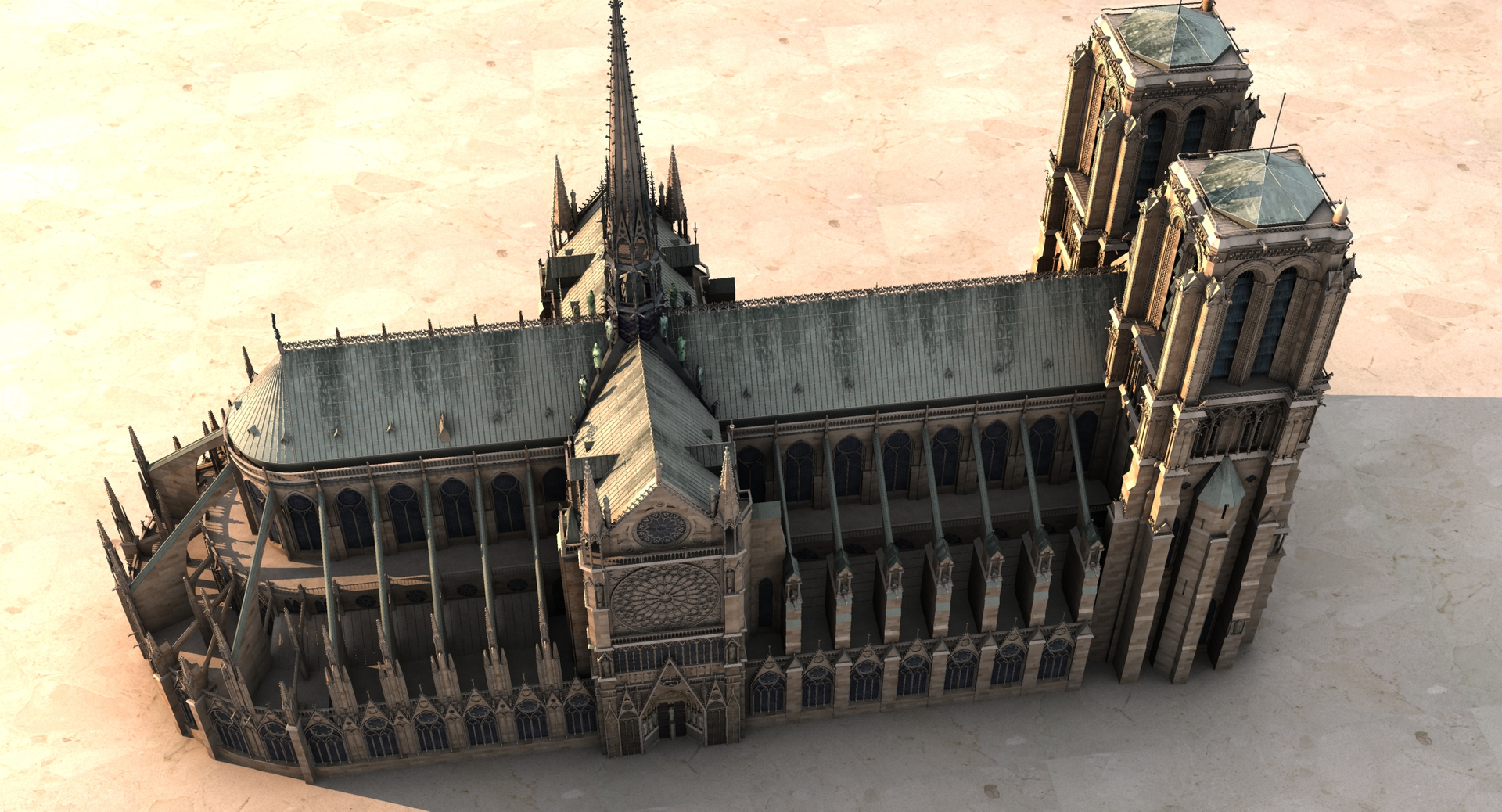 3d notre dame paris cathedral model