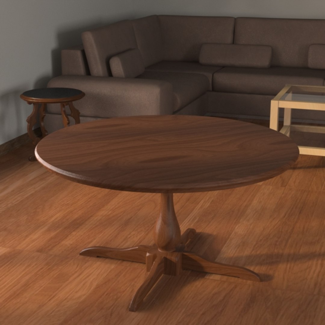 3d Circular Wooden Table