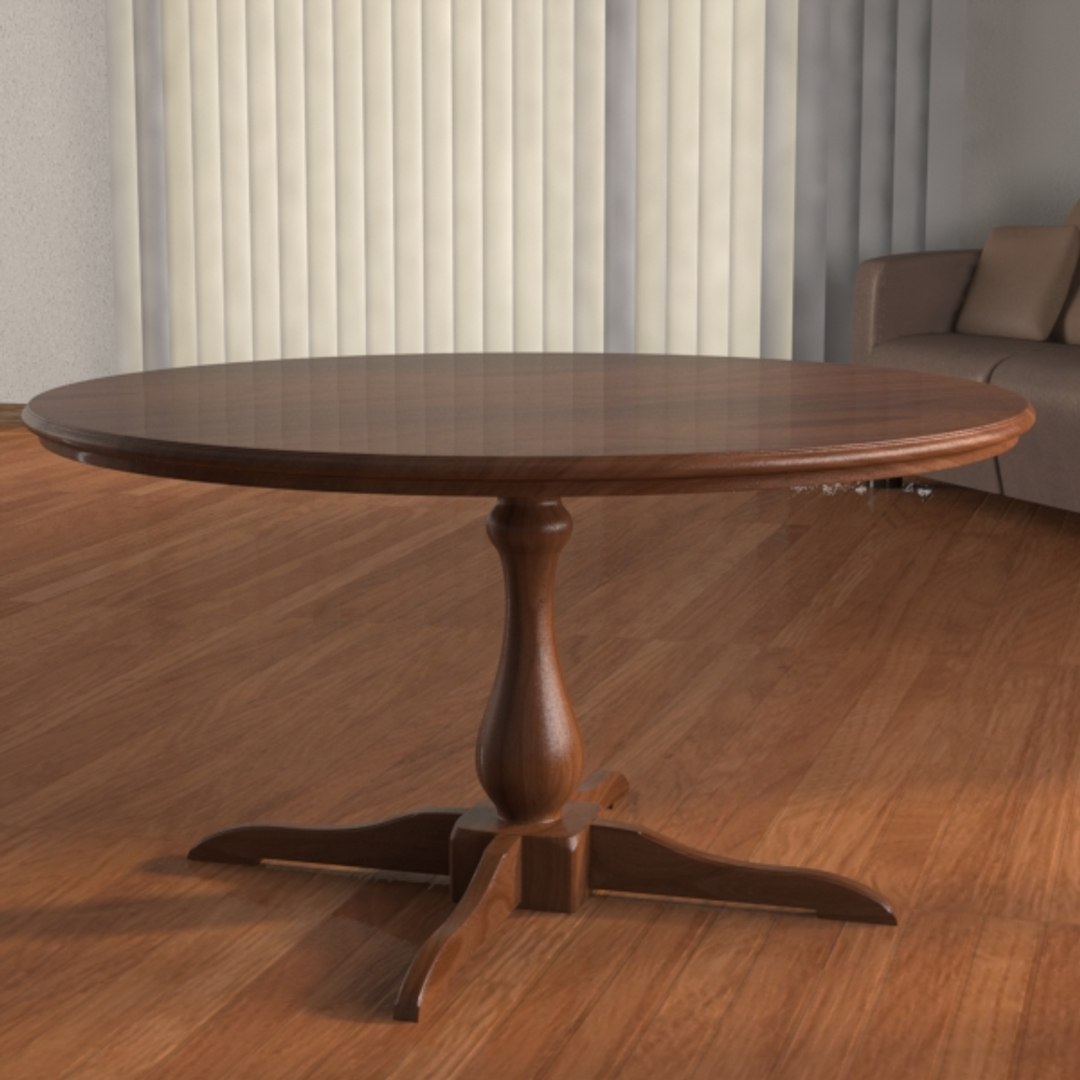 3d Circular Wooden Table