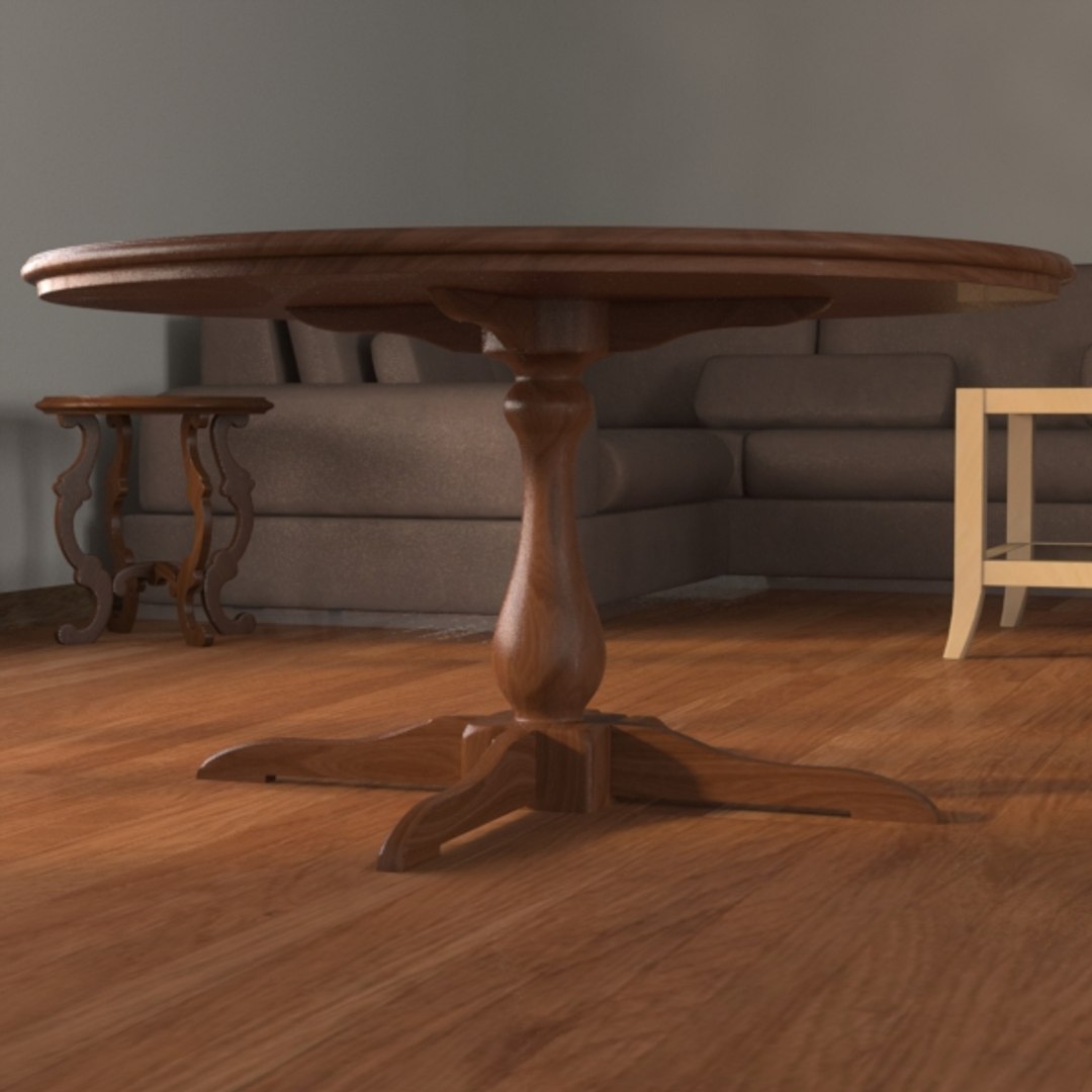 3d Circular Wooden Table
