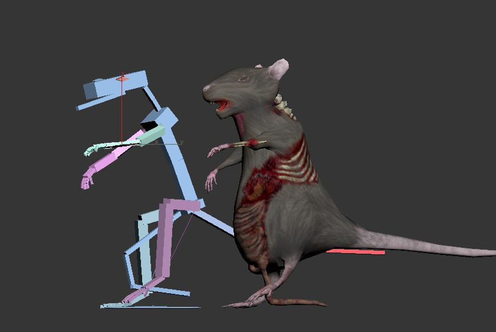 3D model scary zombie rat animation - TurboSquid 1467532