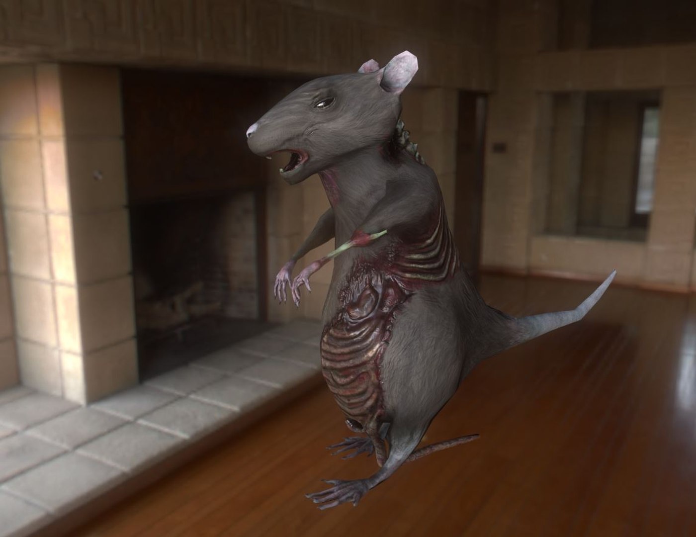 3D model scary zombie rat animation - TurboSquid 1467532