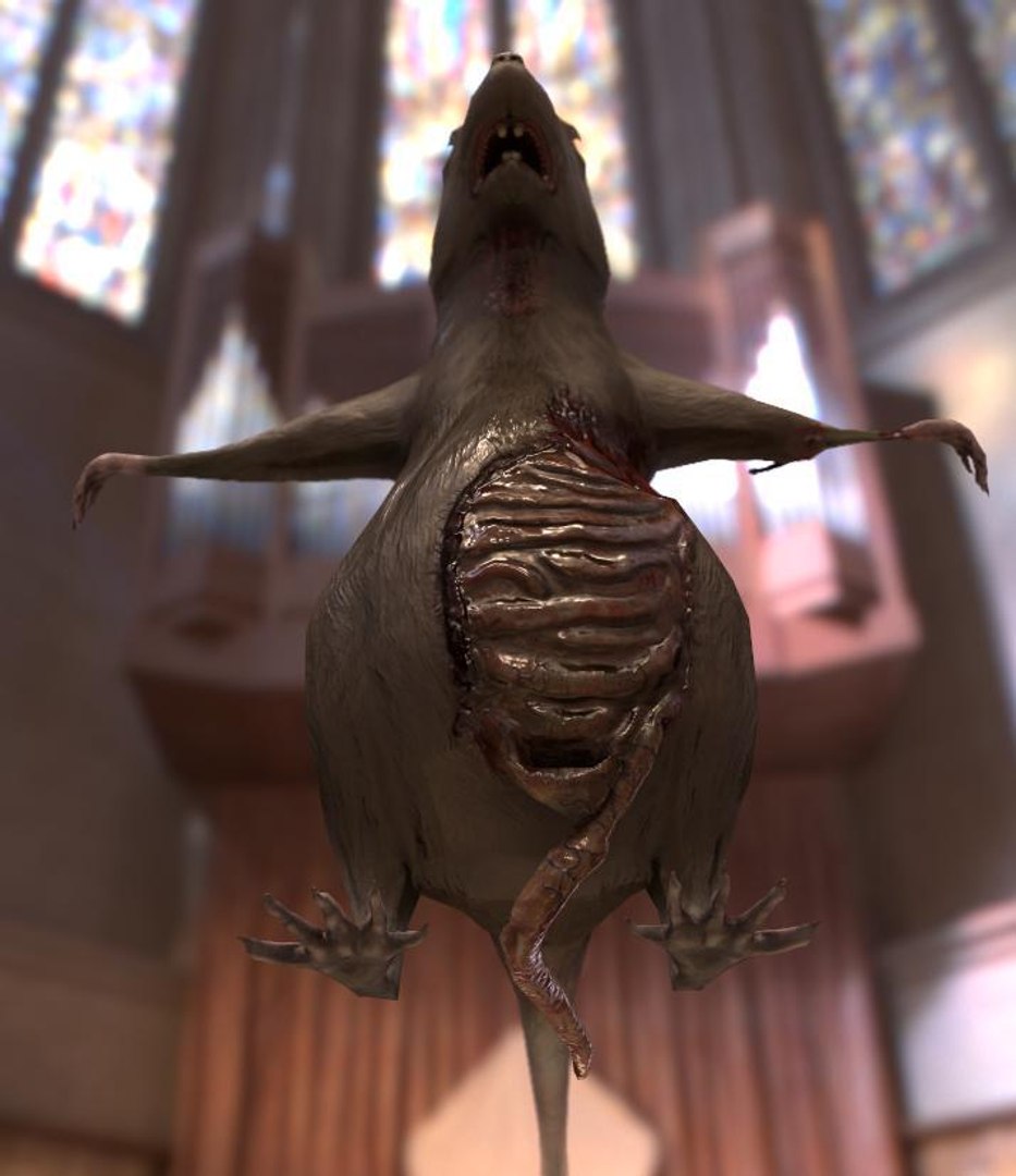 3D model scary zombie rat animation - TurboSquid 1467532