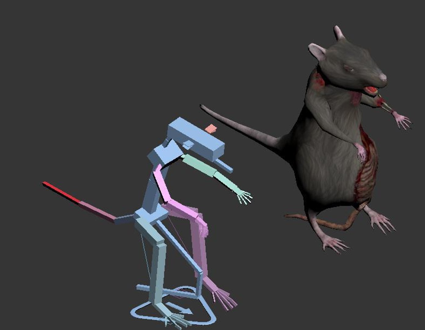 3D model scary zombie rat animation - TurboSquid 1467532