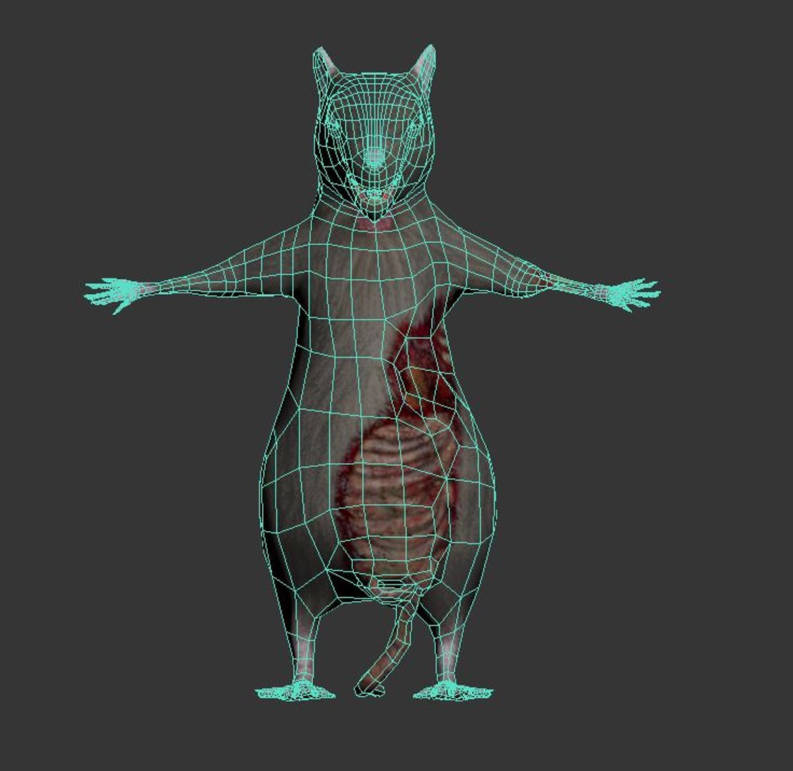 3D model scary zombie rat animation - TurboSquid 1467532