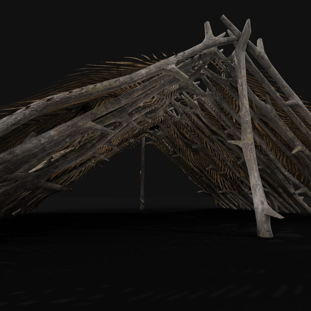 PRIMITIVE SHELTER HUTS COTTAGE HOUSE NATIVE PRIMAL COLLECTION Model ...