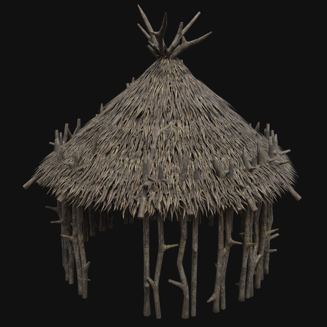 PRIMITIVE SHELTER HUTS COTTAGE HOUSE NATIVE PRIMAL COLLECTION Model ...