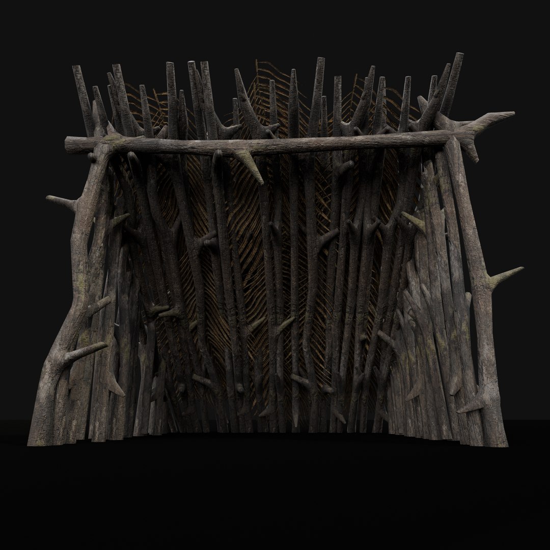 PRIMITIVE SHELTER HUTS COTTAGE HOUSE NATIVE PRIMAL COLLECTION Model ...