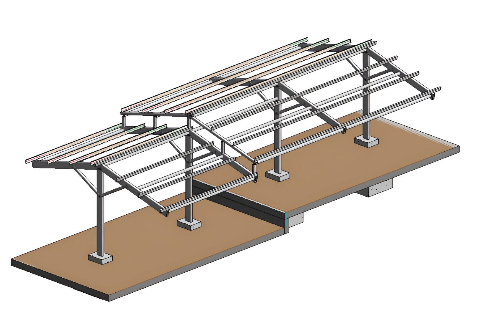 Steel Canopy Double Cantilever 3D Model - TurboSquid 2233158
