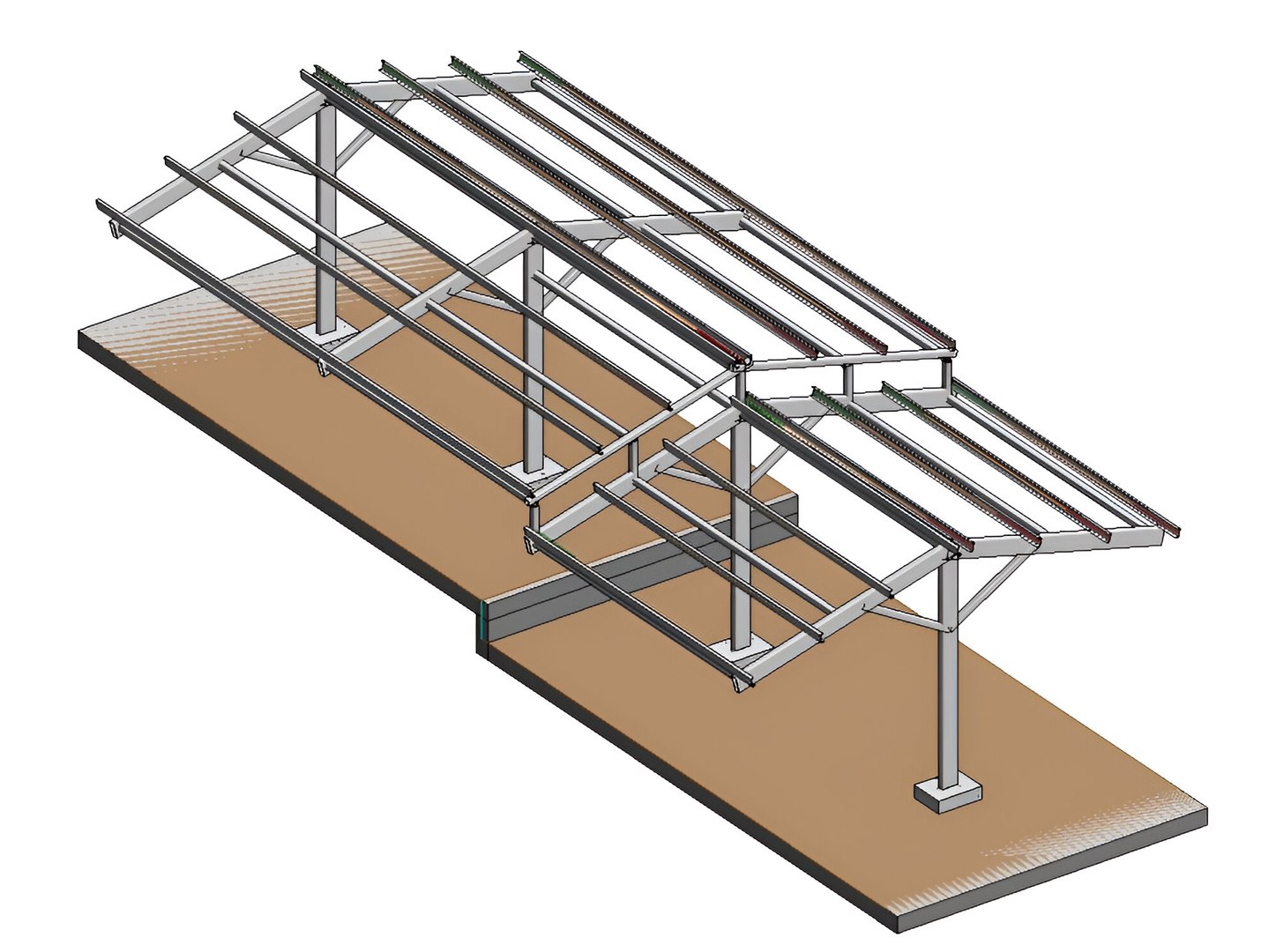 Steel Canopy Double Cantilever 3D Model - TurboSquid 2233158