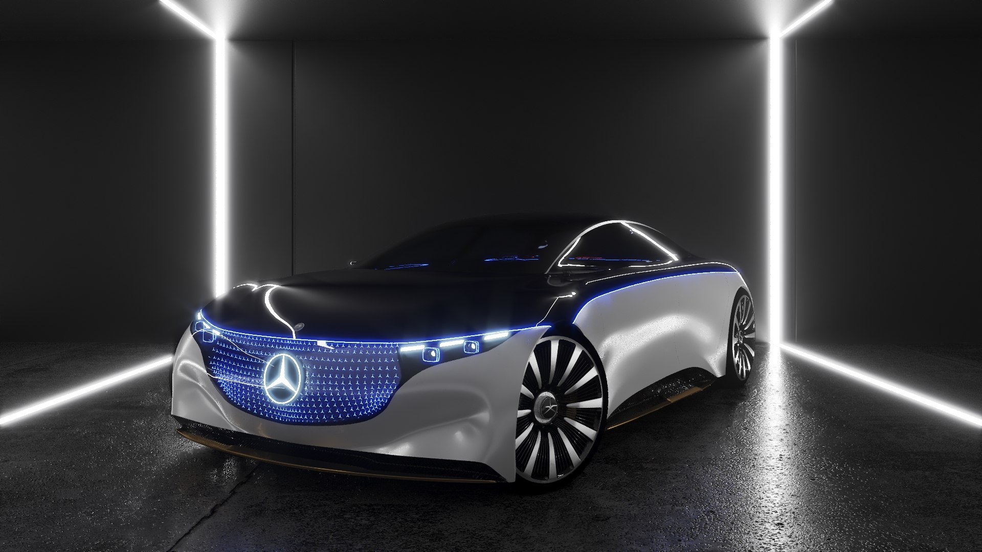 3D Mercedes Benz EQS Concept PBR Realistic - TurboSquid 1954492