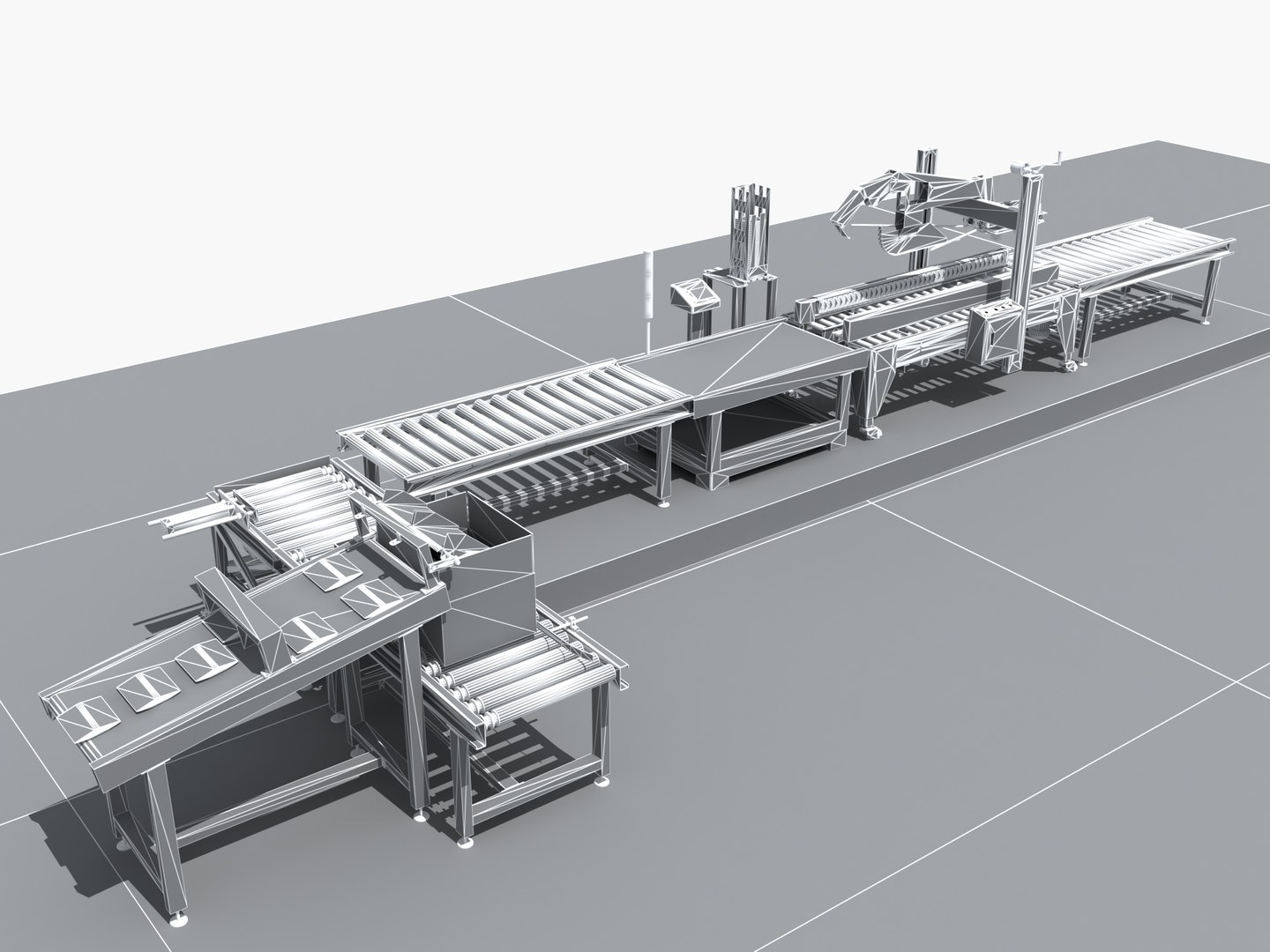 3D Industrial Equipment 24 - Packing Weighing And Sealing Assembly Line ...