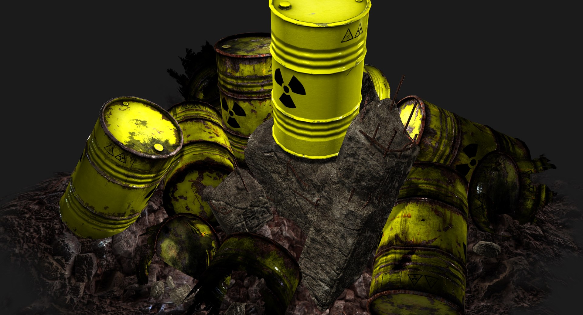 3d barrel radioactive waste