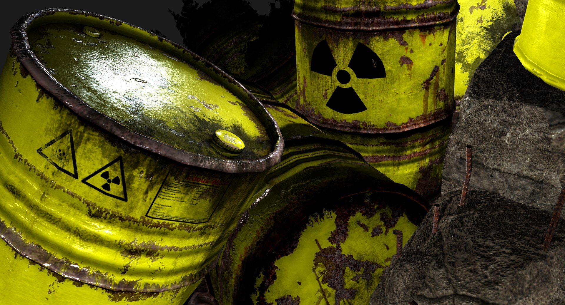3d barrel radioactive waste