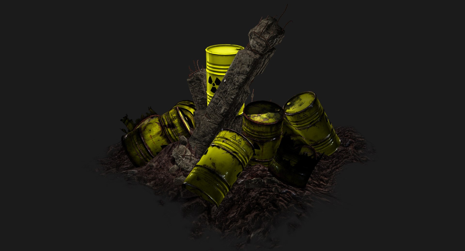 3d barrel radioactive waste