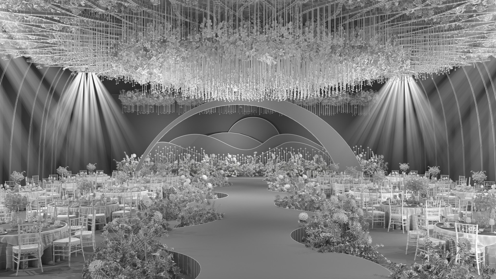 Wedding Banquet Hall 5 3D Model - TurboSquid 1915102