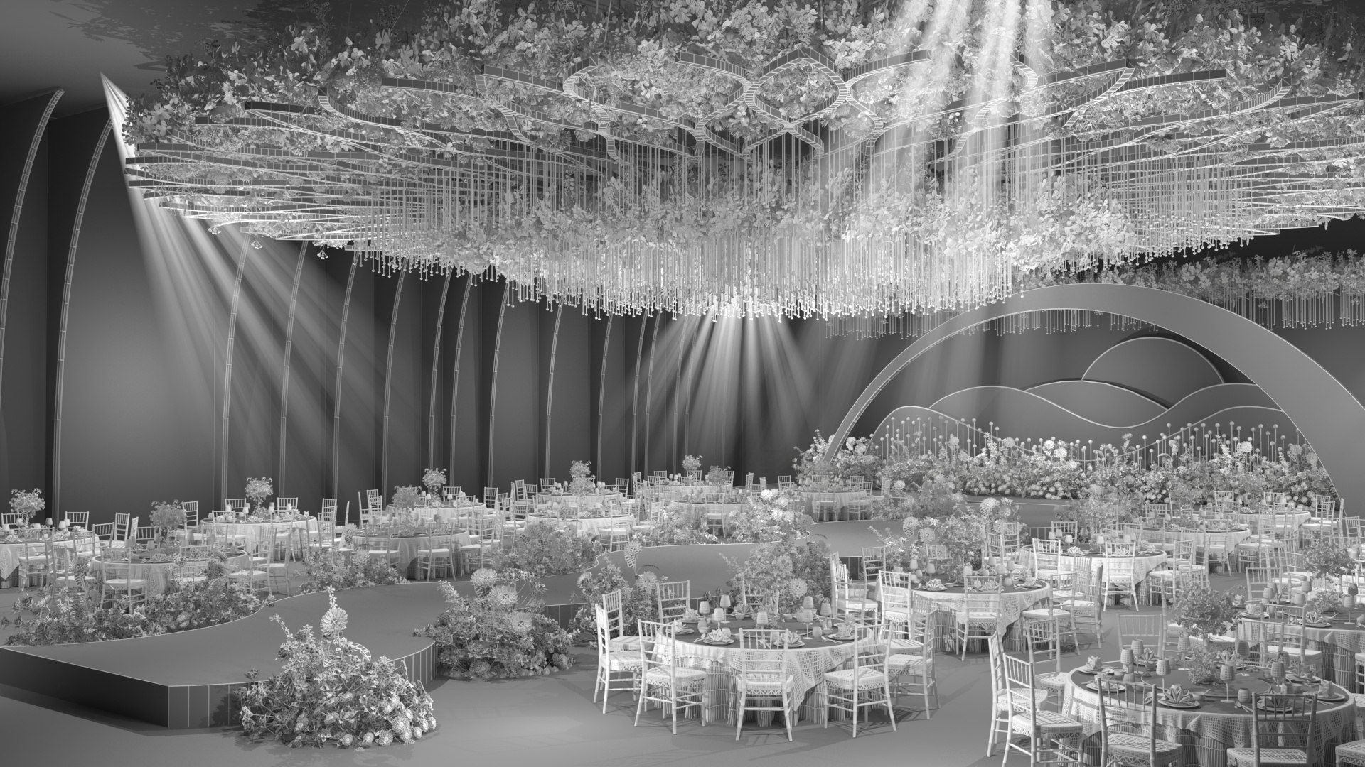 Wedding Banquet Hall 5 3D Model - TurboSquid 1915102