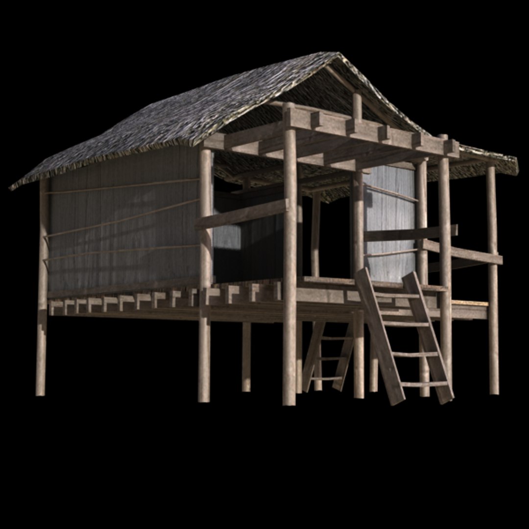3d Model Of Island Hut