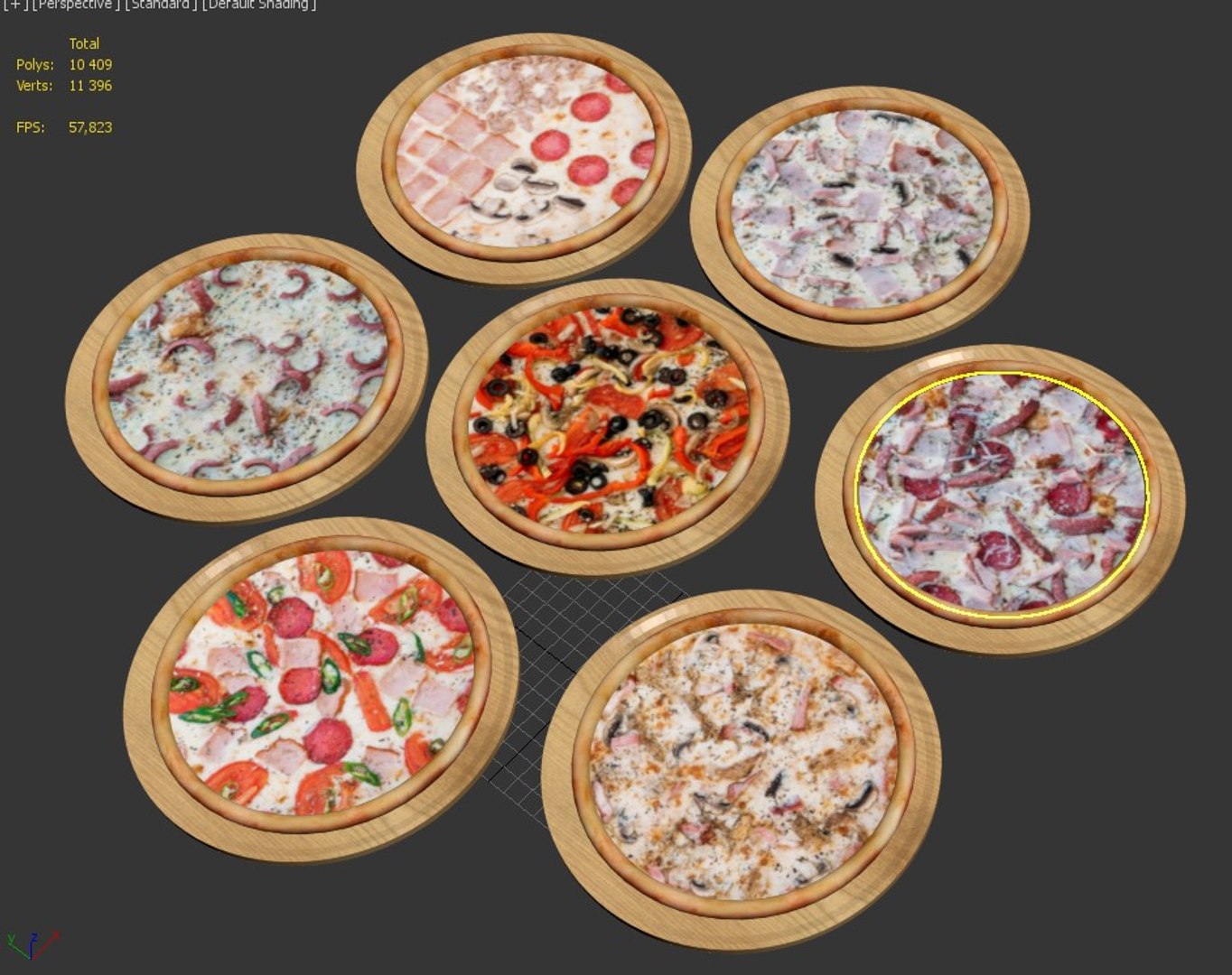 7 pizzas pack model - TurboSquid 1604732