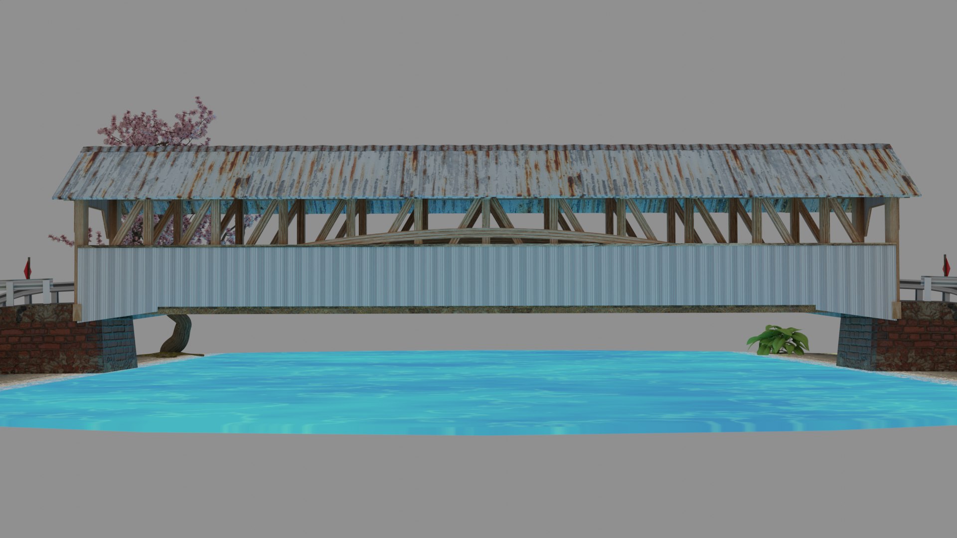 Covered Bridge 3D Model - TurboSquid 2053407