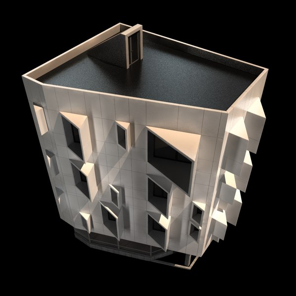 modern corner building 3d max