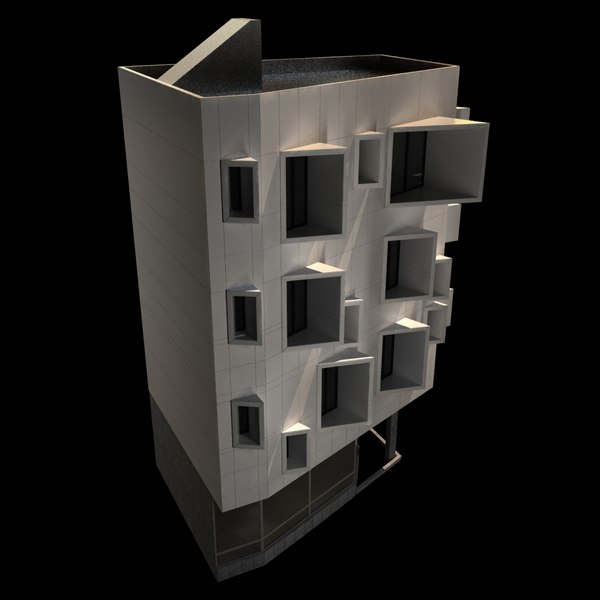 modern corner building 3d max
