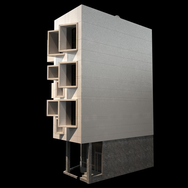 modern corner building 3d max