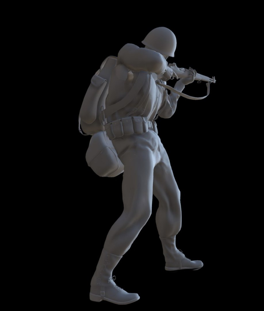 3D Ww2 Soldier Model - TurboSquid 1562115