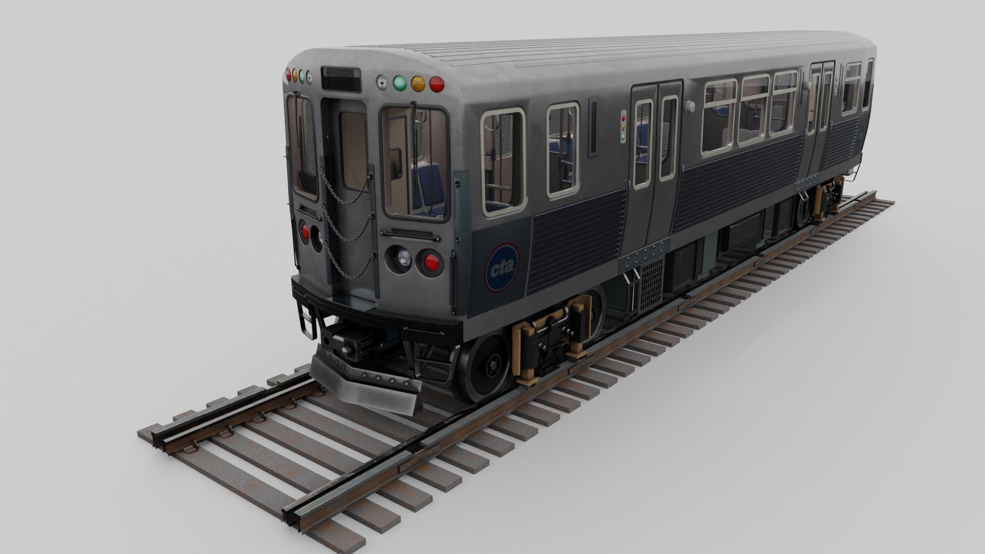 3d Chicago Cta Train 5000 Metro Series Low Poly 3d Model Model