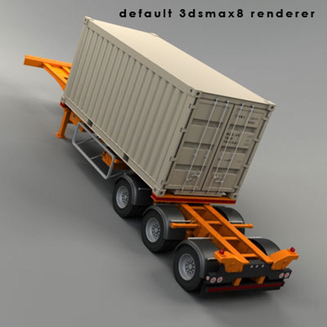 semi-trailer shipping container 3ds