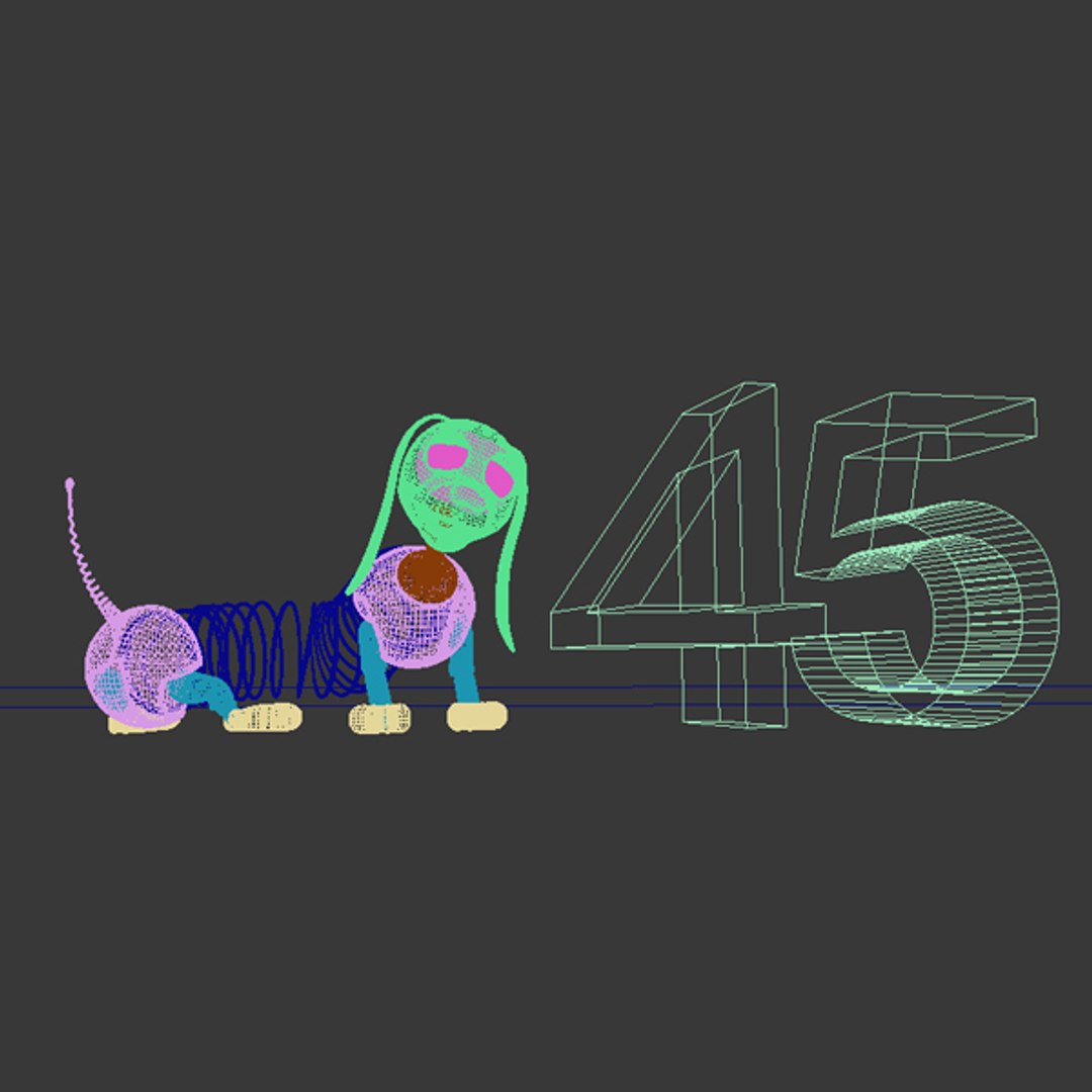 character slinky-dog animation 3d max