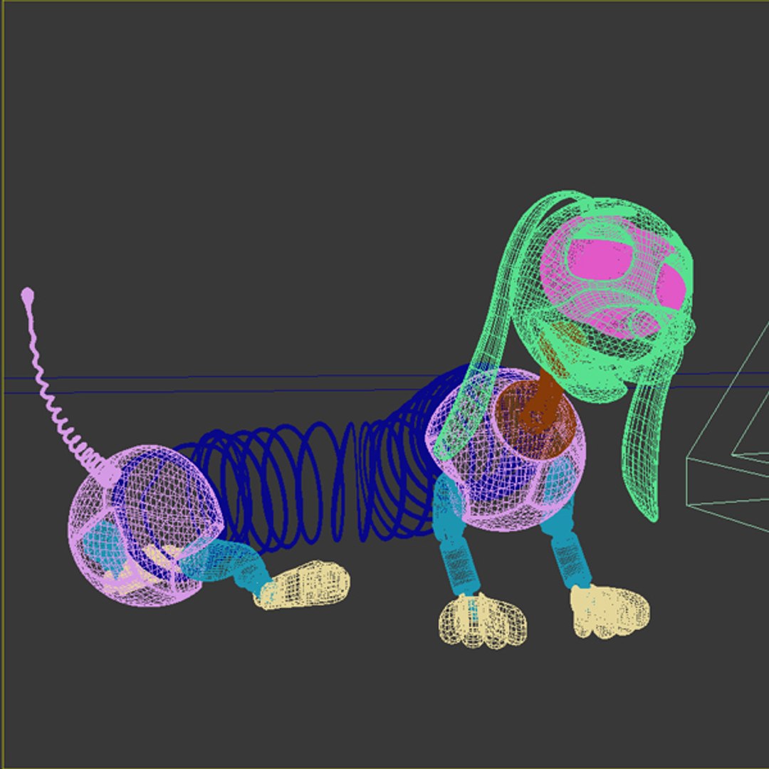 character slinky-dog animation 3d max