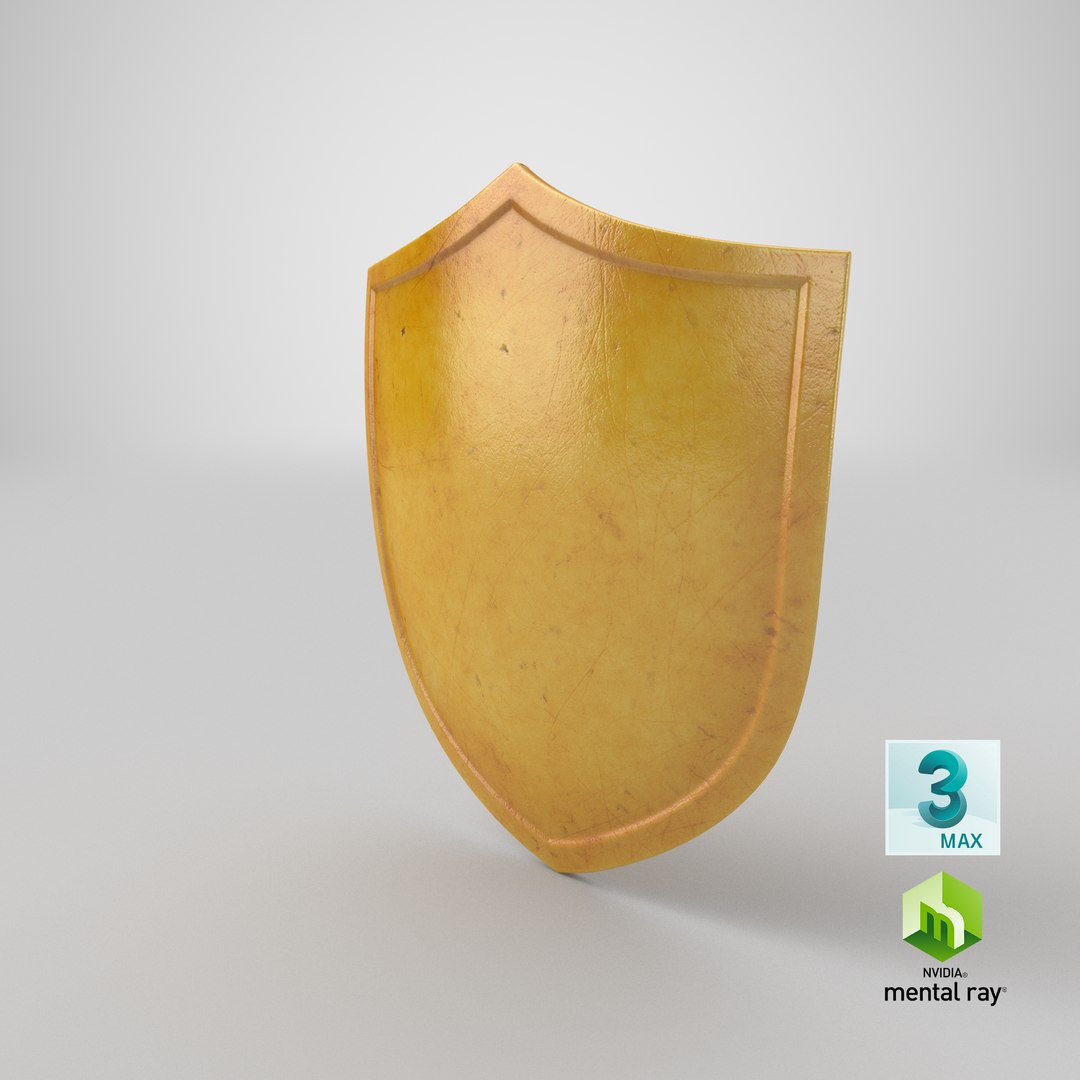 3D gold shield 01 - TurboSquid 1575623