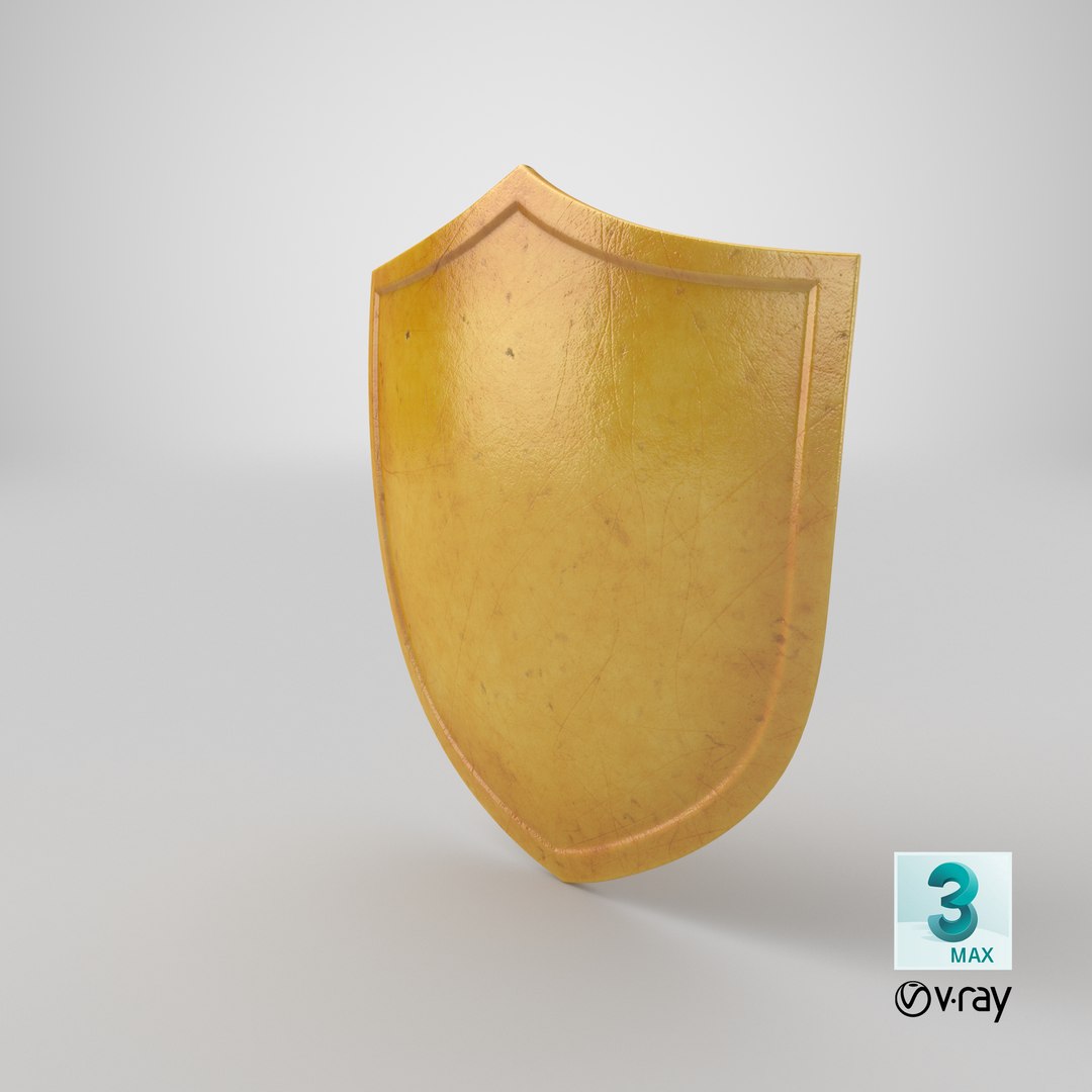 3D gold shield 01 - TurboSquid 1575623