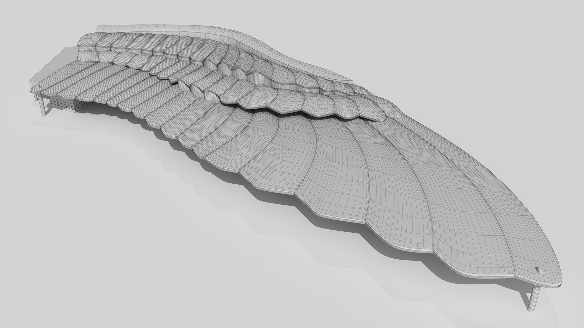 3D Model 0127 - Bird Wing Building - TurboSquid 2236535