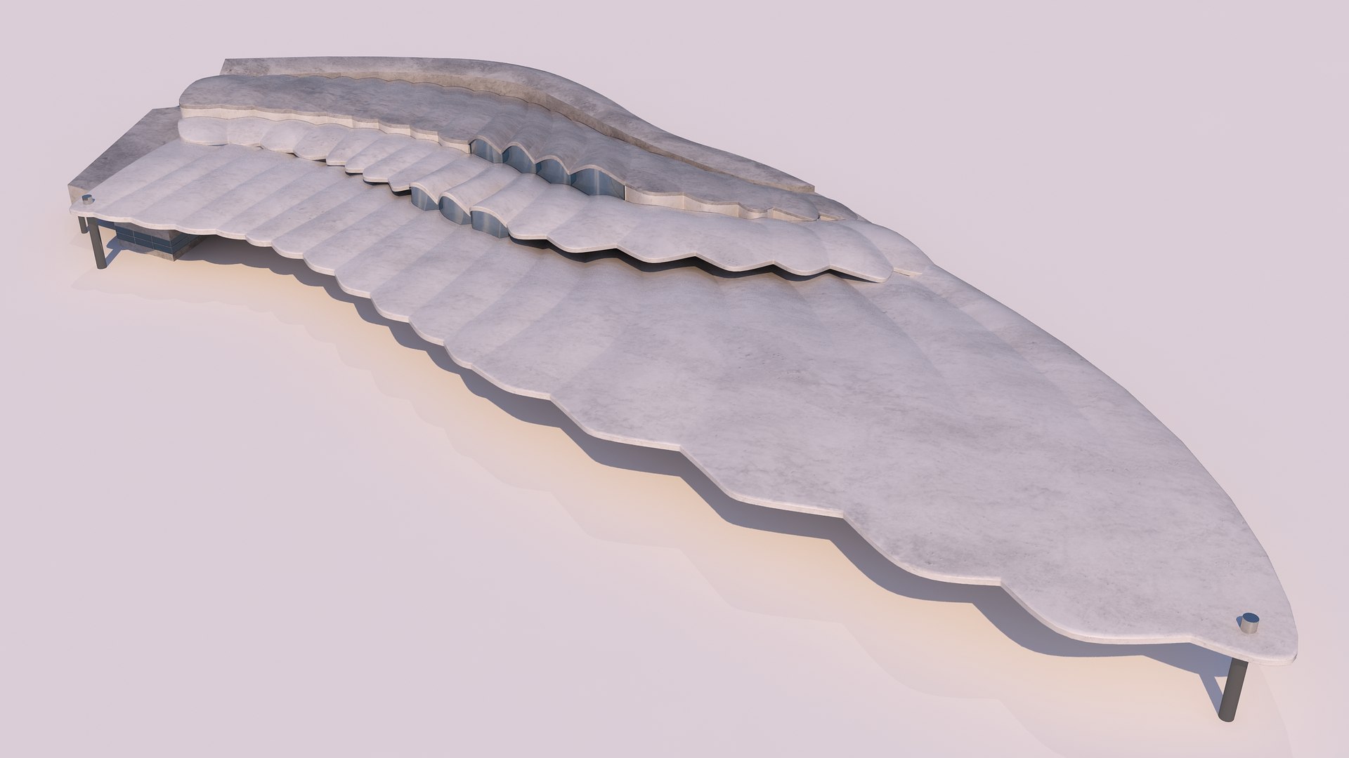 3D Model 0127 - Bird Wing Building - TurboSquid 2236535