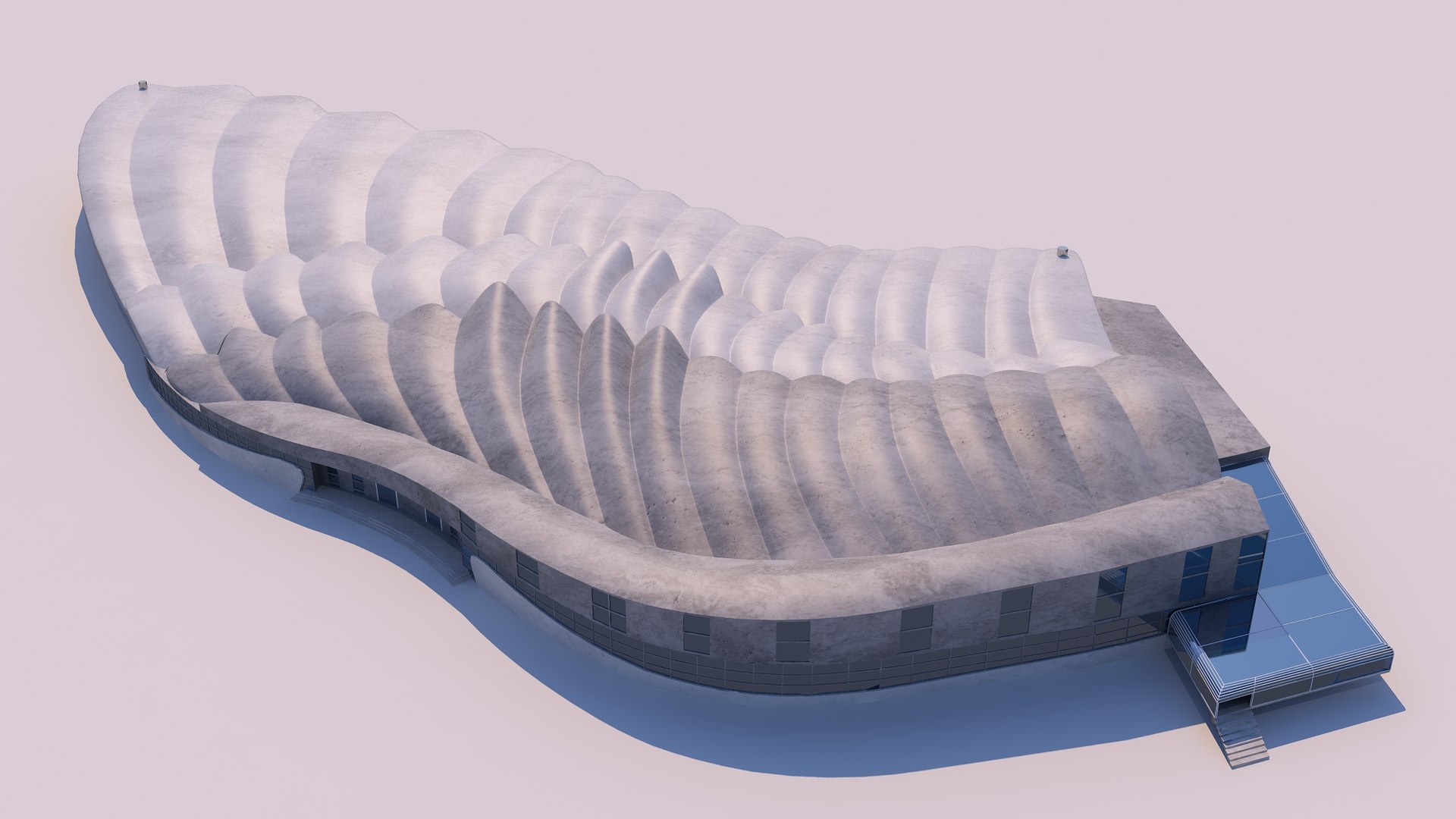 3D Model 0127 - Bird Wing Building - TurboSquid 2236535