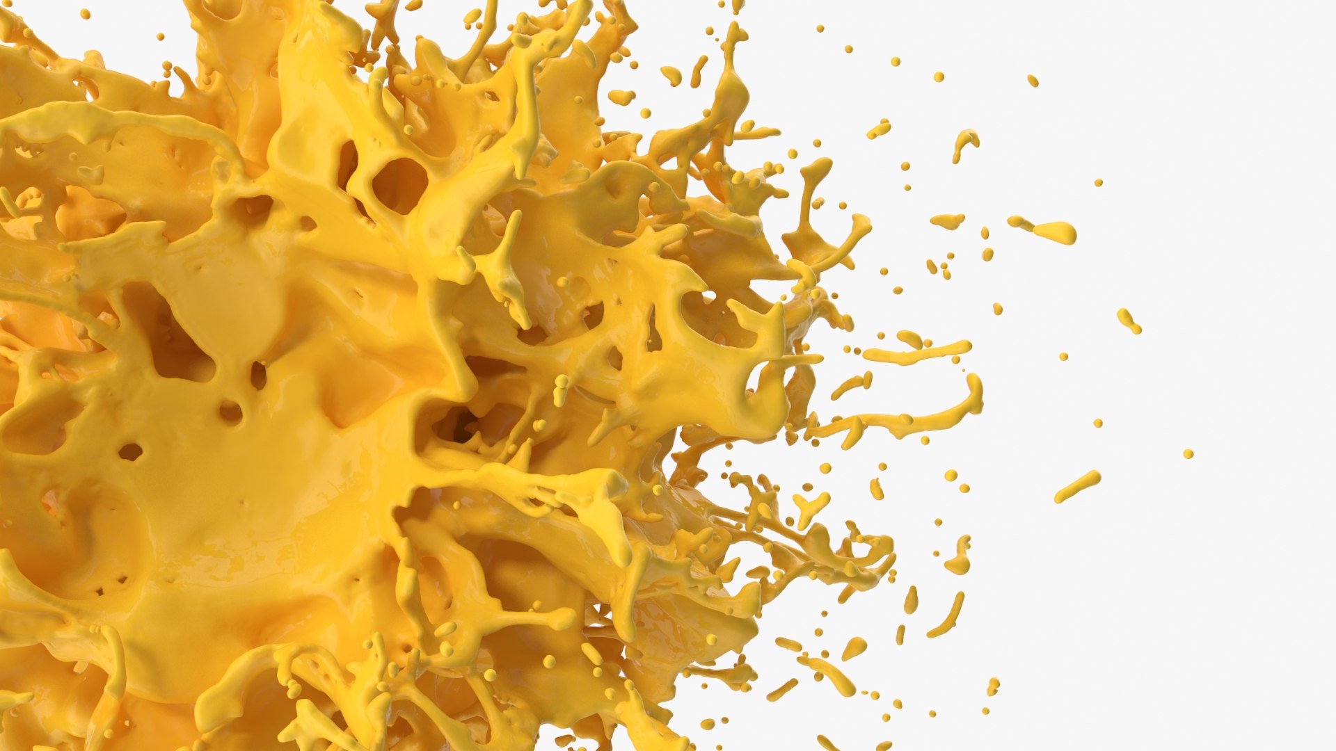 3D Yellow Splash 16 Model - TurboSquid 1872479