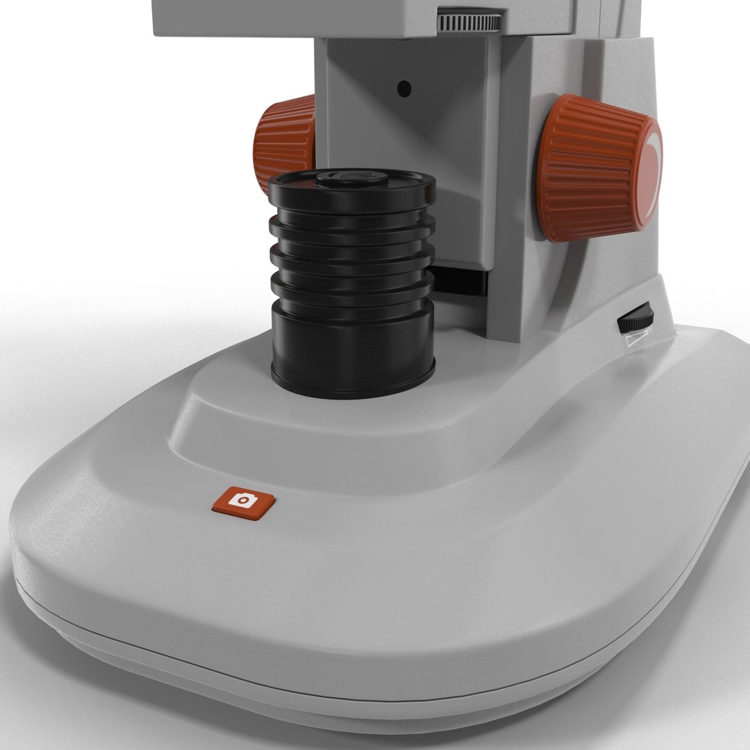 3d model lcd digital microscope white