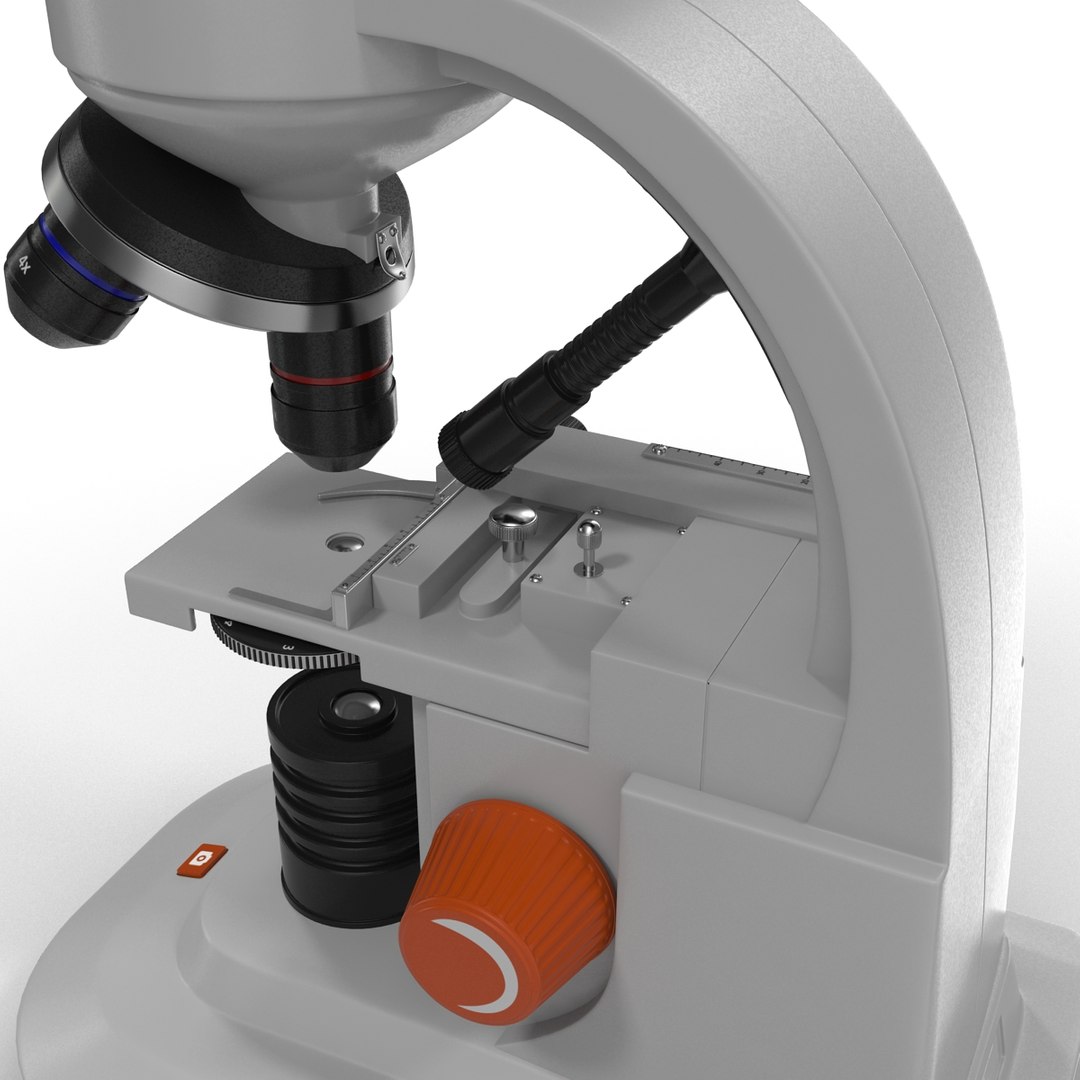 3d model lcd digital microscope white