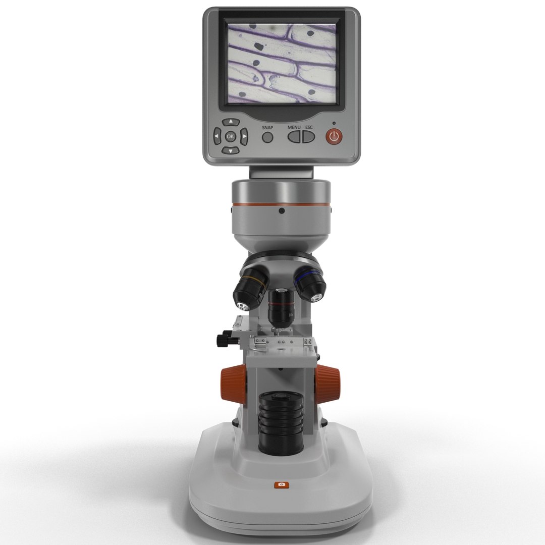 3d model lcd digital microscope white