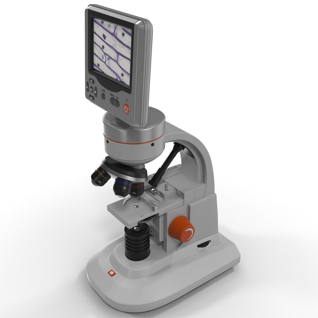 3d model lcd digital microscope white