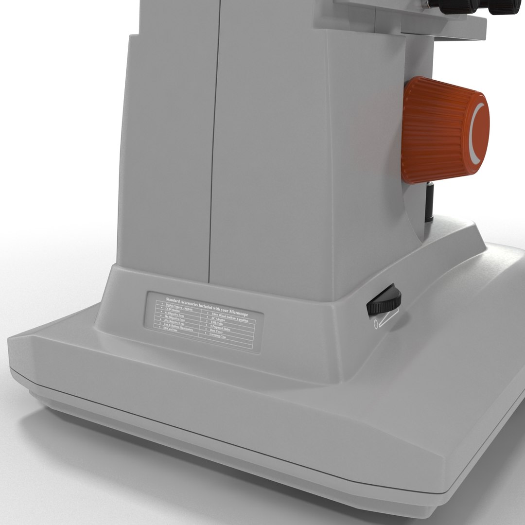 3d model lcd digital microscope white