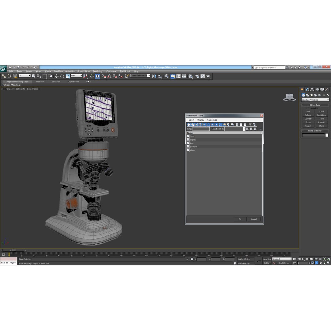 3d model lcd digital microscope white