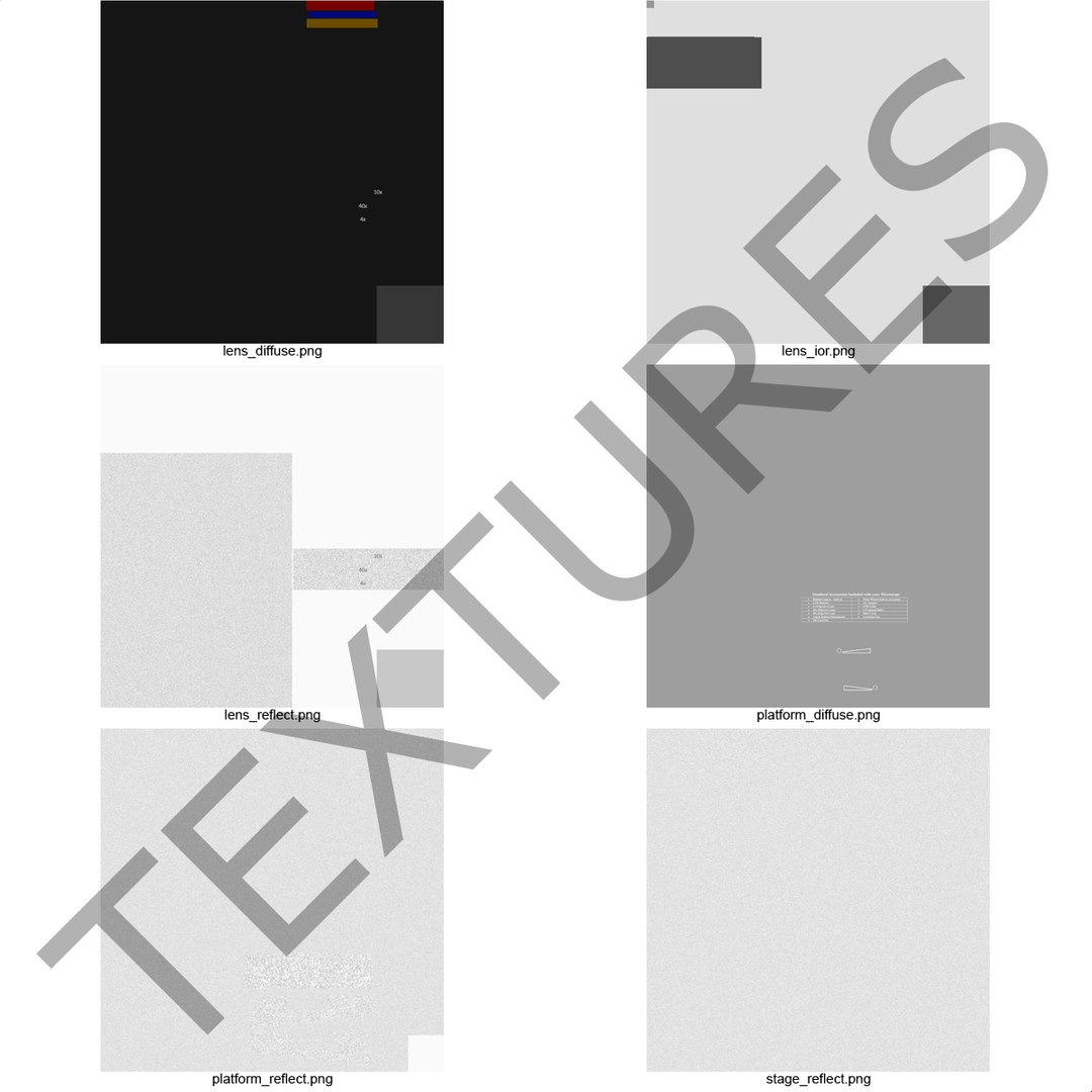 3d model lcd digital microscope white